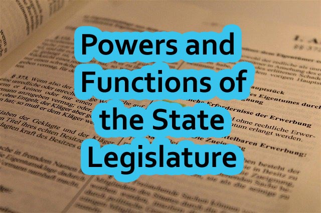 Powers and Functions of the State Legislature - Exam Canvas