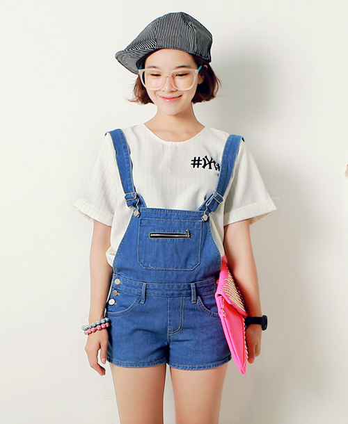 [Yubsshop] Denim Short Overalls | KSTYLICK - Latest Korean Fashion | K ...