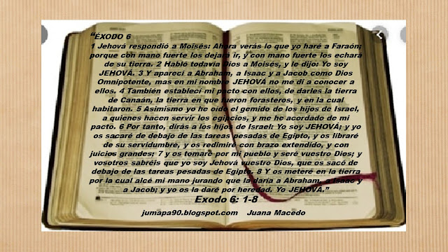 JUANA MACEDO, Frases, Reflexiones y algo más: Exodo 6 1-30