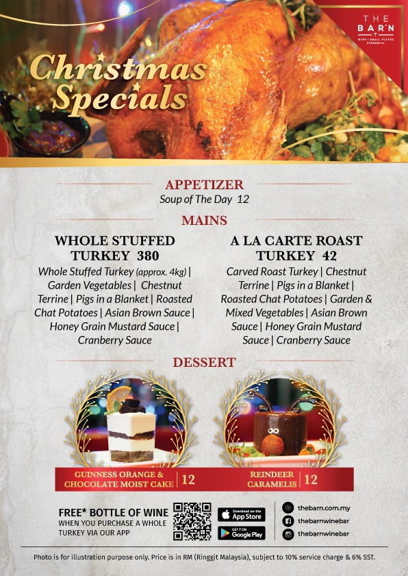 The Barn Seasonal Christmas Turkey Menu and Delicious Meat Platters ...
