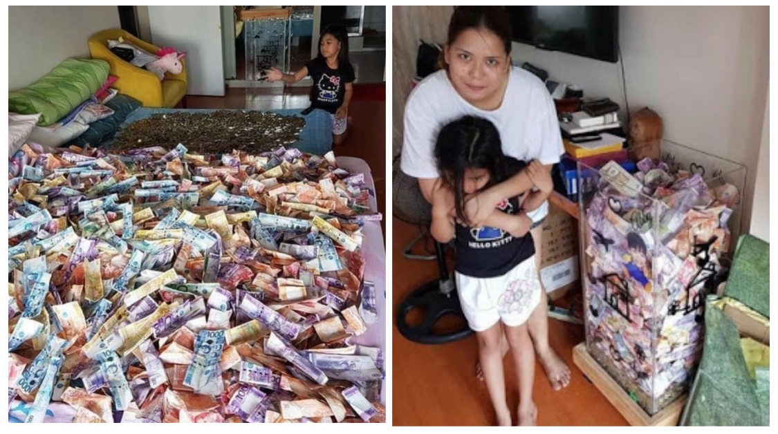 Isang pamilya, nakaipon ng maraming pera na halos mapuno ang dalawang ...