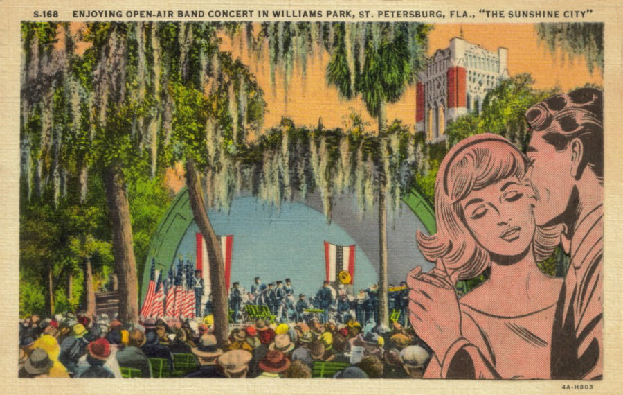 Dadadreams' Original Collage Art: Romantic Postcards - Collage Art