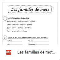 Vocabulaire: Les familles de mots (séquence 5) Savoir regrouper des ...