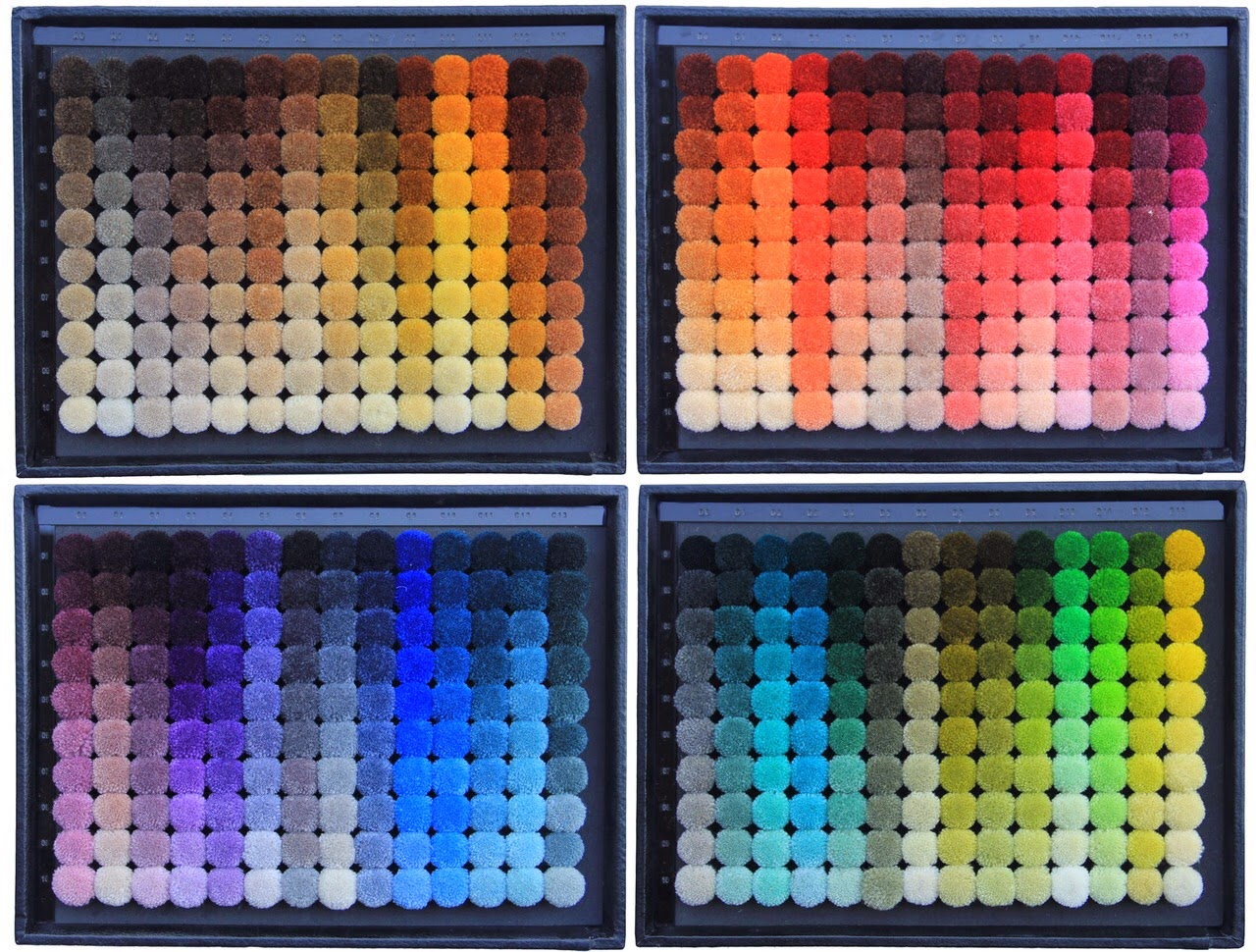 Color Pom Pom Box wool, viscose, silk, bamboo, cotton, nylon, acrylic ...