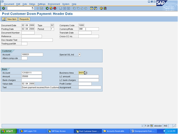 Free SAP Training Manuals: T Code- F-29 / F-37/ FB70 / F-39 : SAP FI USER MANUAL Customer Down ...