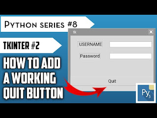 Adding a Working quit Button in Tkinter window|How to add quit button ...