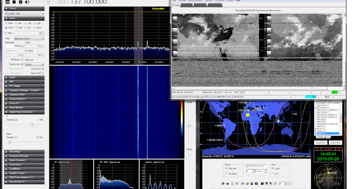 NOAA 19 Signal received using a RTL-SDR DVB-T usb receiver