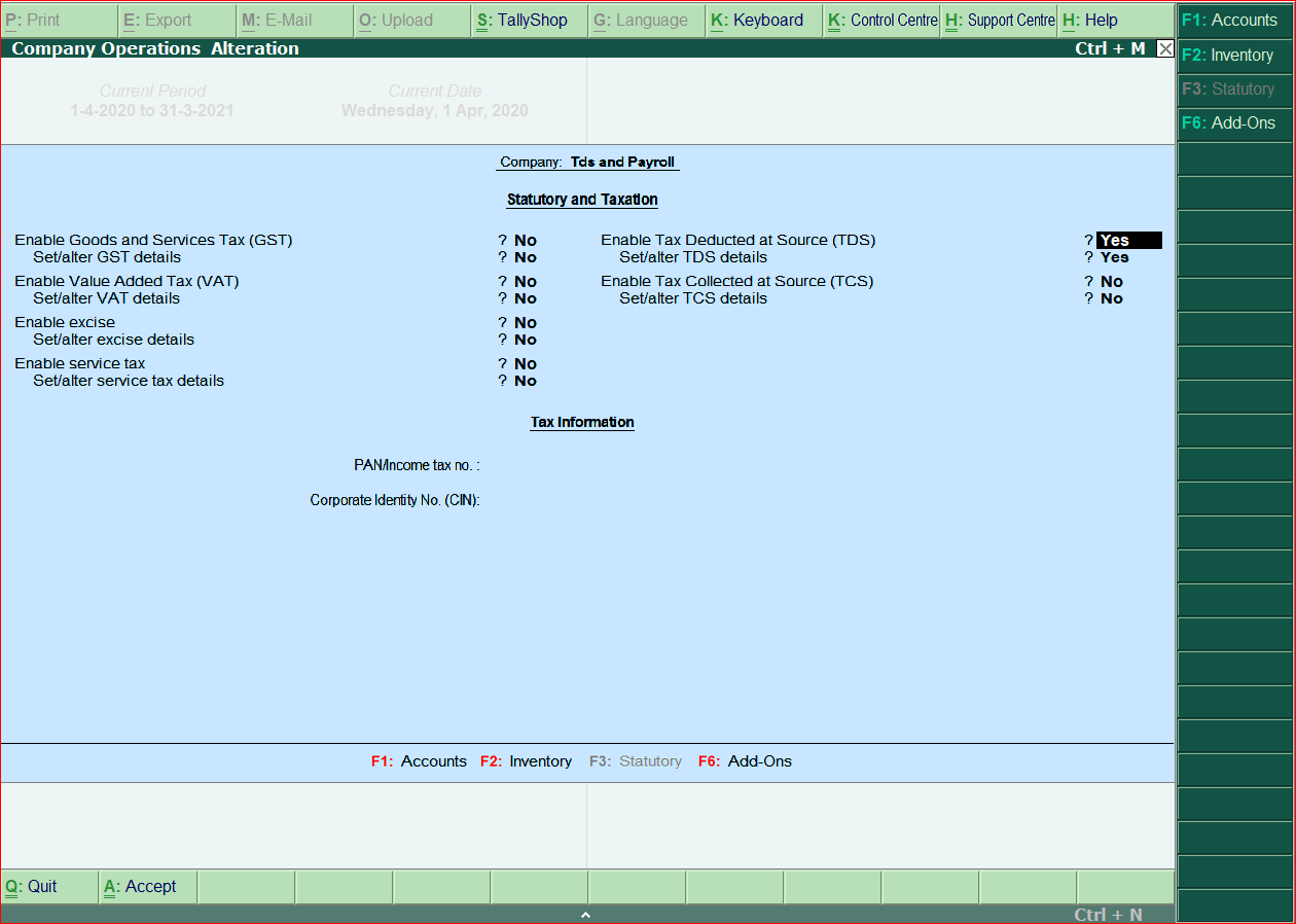 How to pass TDS entries in telly with examples
