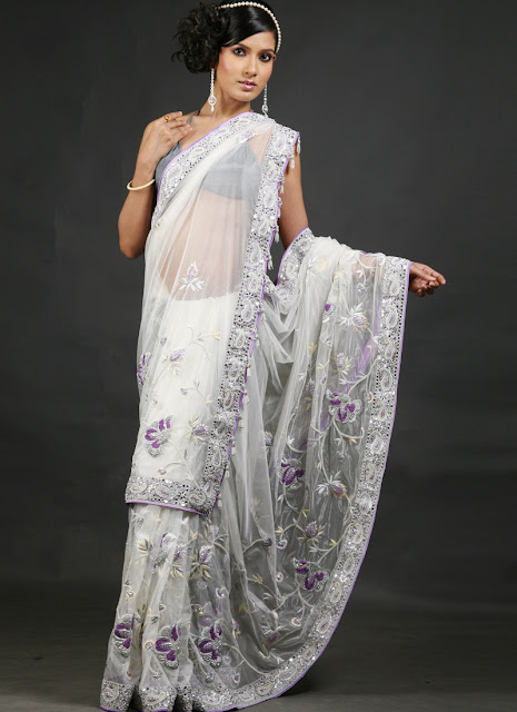 New Fashion Designs: White Saree Collection