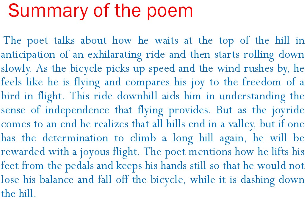 Going downhill on a bicycle - Plus One