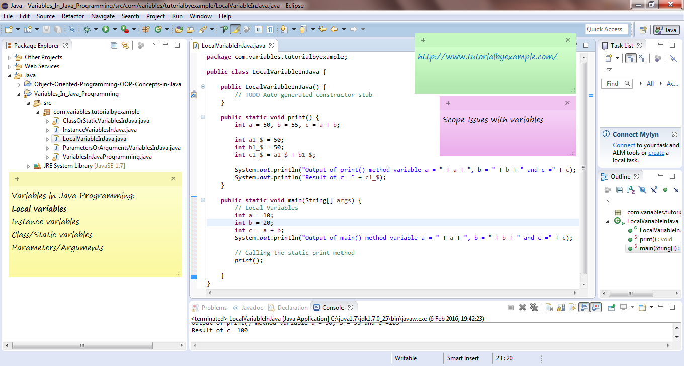 It Tools And Technologies With Examples Local Variable In Java
