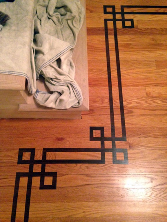GORGEOUS SHINY THINGS: Painted Faux Inlay Floor Border with Printable ...