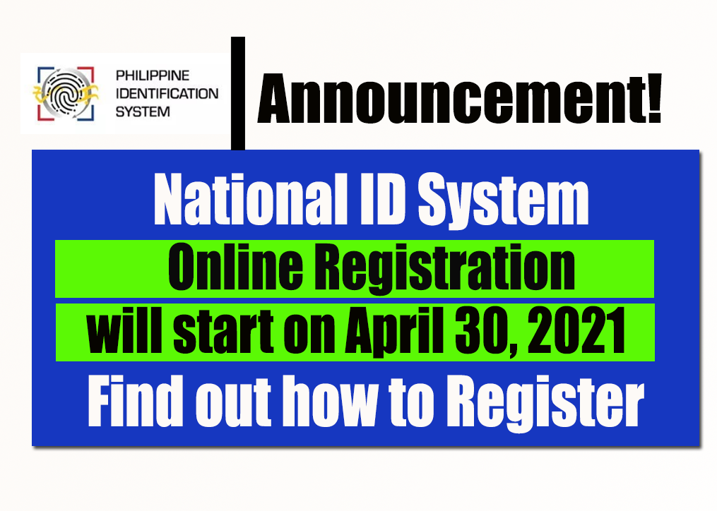 Philsys: National ID System Online Registration will start on April 30 ...