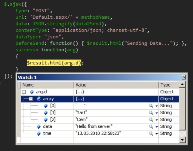 Yasin Tarim: Asp.net Ajax : How to send complex objects from javascript