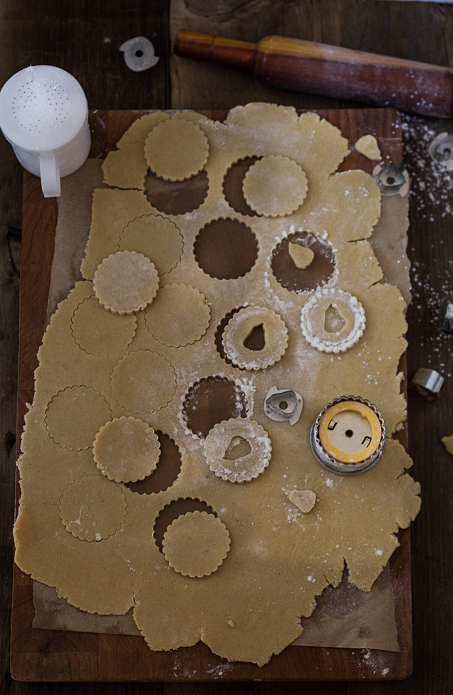 linzer cookies with homemade jam - A Bit Wholesomely