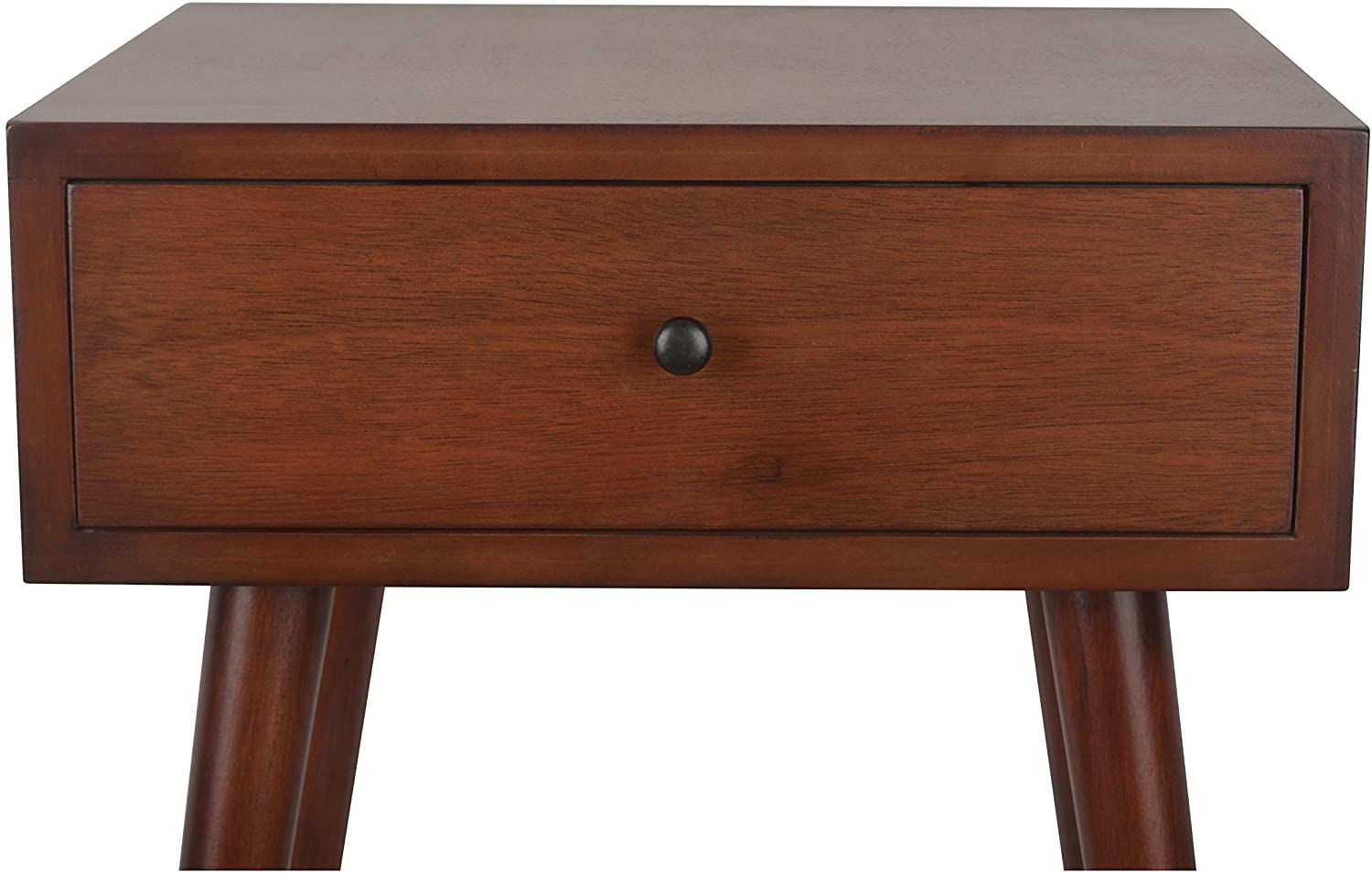 One Drawer Wood Side Table with Mid Century Design - GalleryHomeDesign