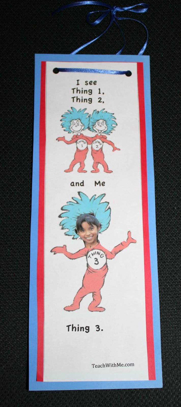 Classroom Freebies Too: PK-2: Thing 3 Keepsake Bookmark