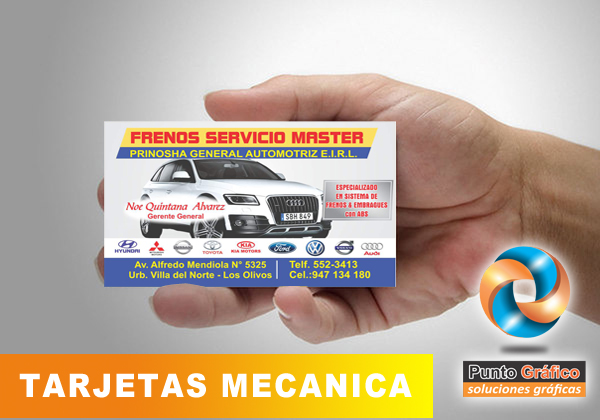 TARJETAS PARA TALLER MECÁNICO AUTOMOTRIZ - Tarjetas de Presentacion