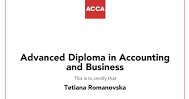 Financial controller: ACCA Advanced Diploma in Accounting and Business