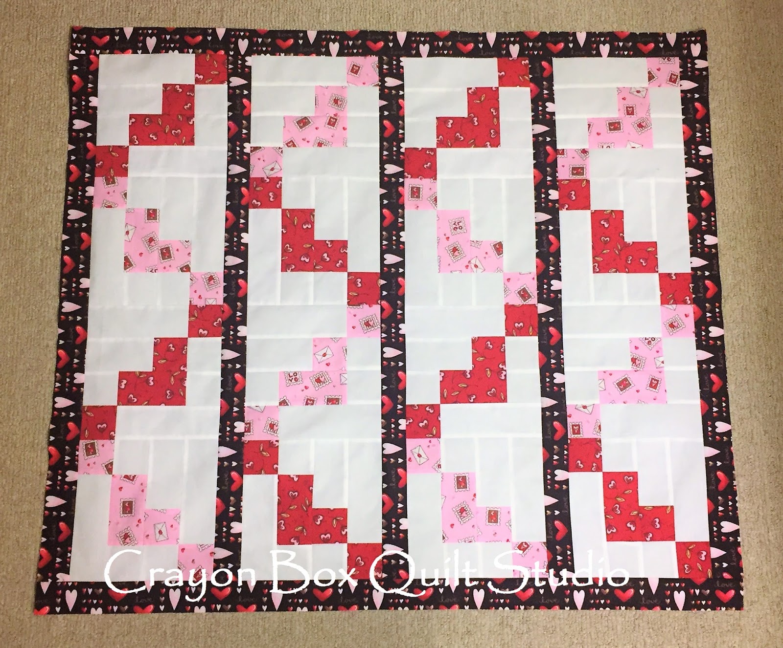 Crayon Box Quilt Studio: Tumbling Hearts quilt tutorial