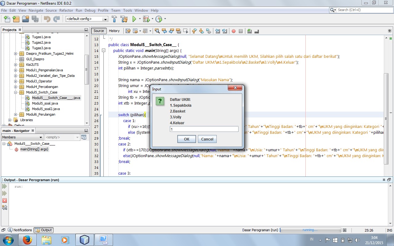 Membuat Program Java Menggunakan Switch Case - Programmeru