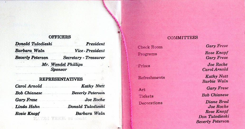 1960 Hamilton High NJ Grads: 1959 HHS Junior Prom Program