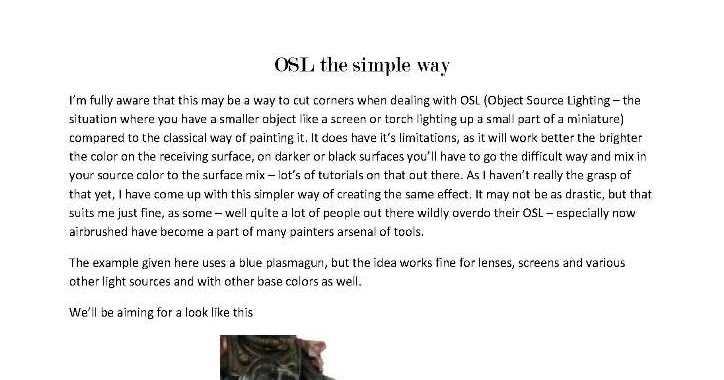 Forge Mechanicus: OSL tutorial