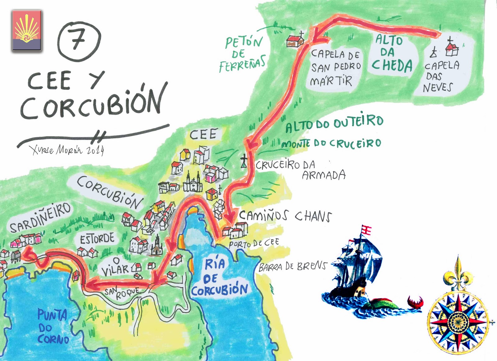 Xurde Morán: Mapas del Camino a Fisterra y Muxia : Etapa 7 "Cee y ...