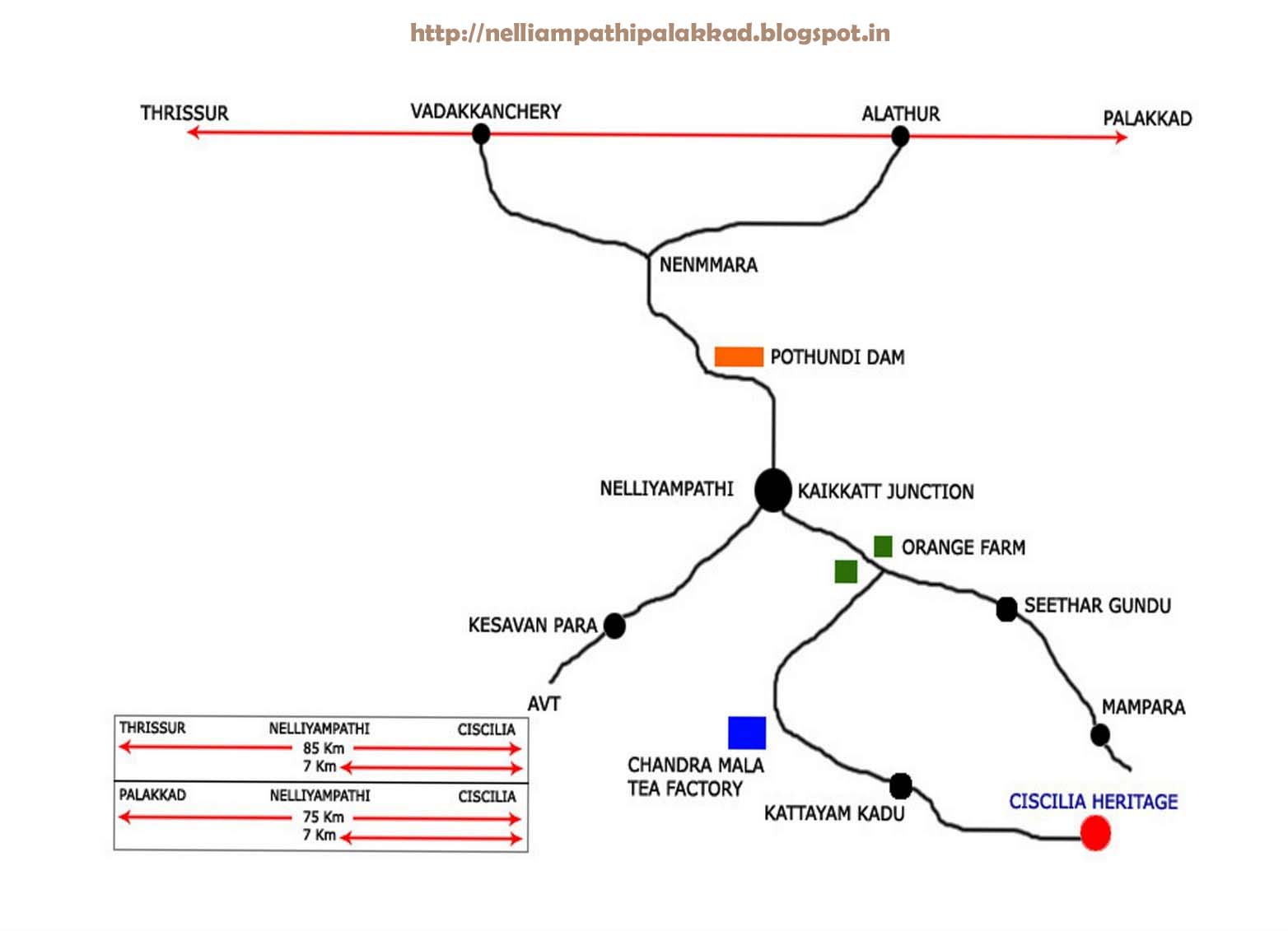 Nelliampathi: Nelliyampathy road map