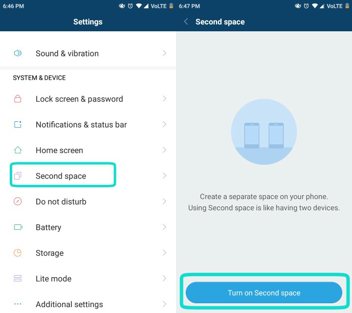 How To Enable and Use Second space in Xiaomi MIUI 8 and above Version