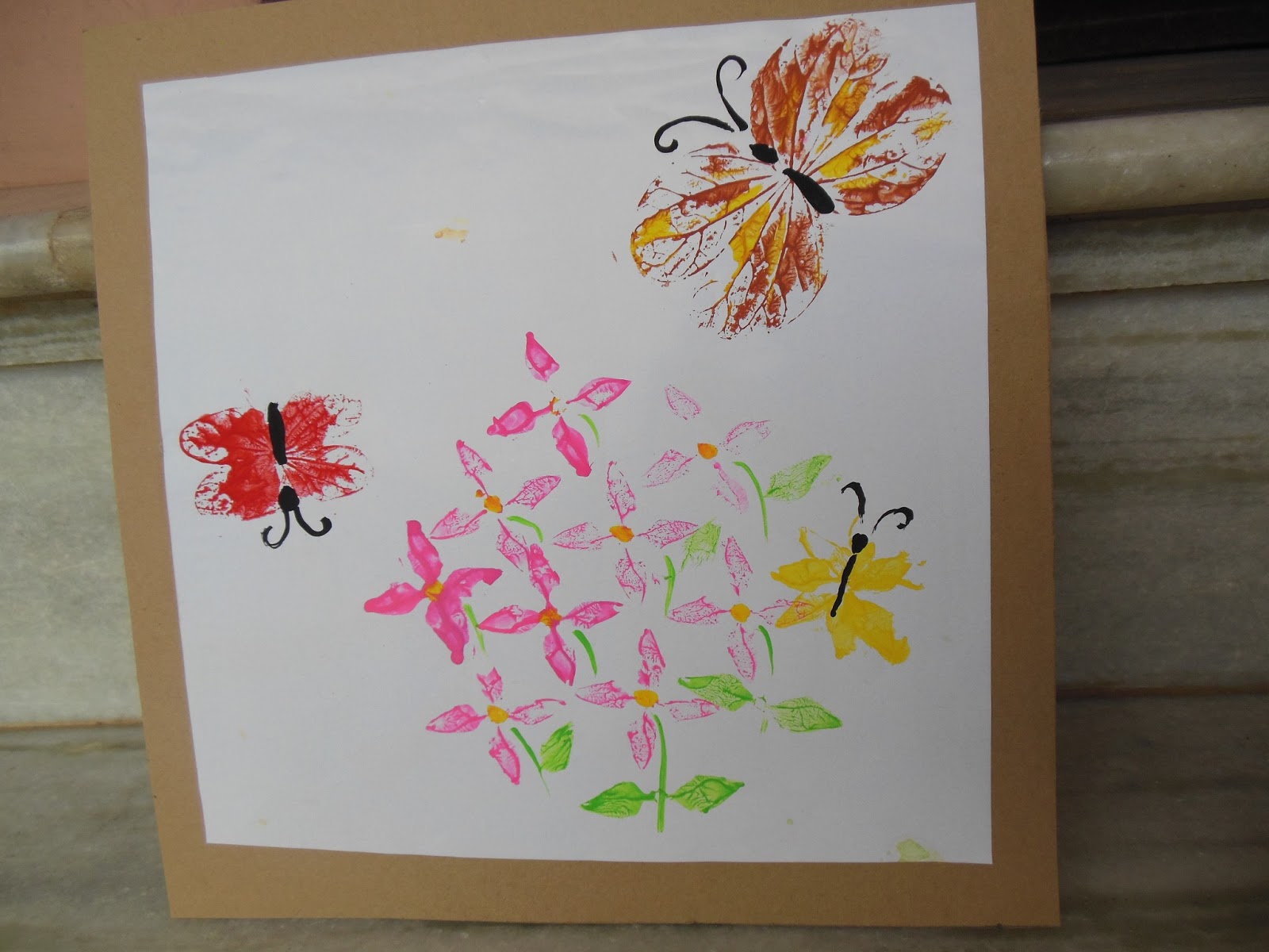 Colors of My Crafty World: Flower and Leaf Printing