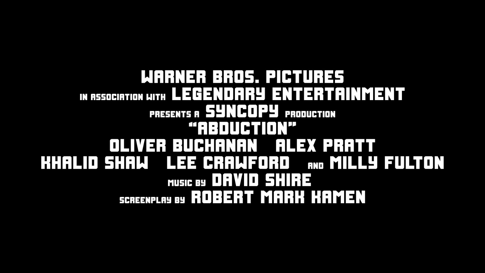 Layout (Credits, Names of Stars and Text)