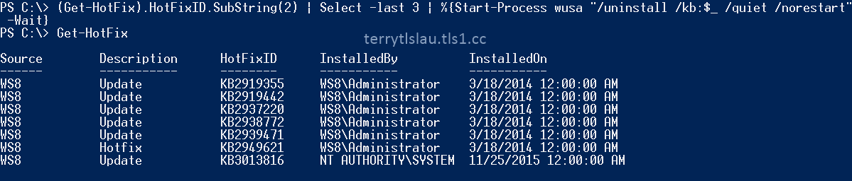 Terry L@u's blog: Install or uninstall multiple Windows Updates by WUSA ...