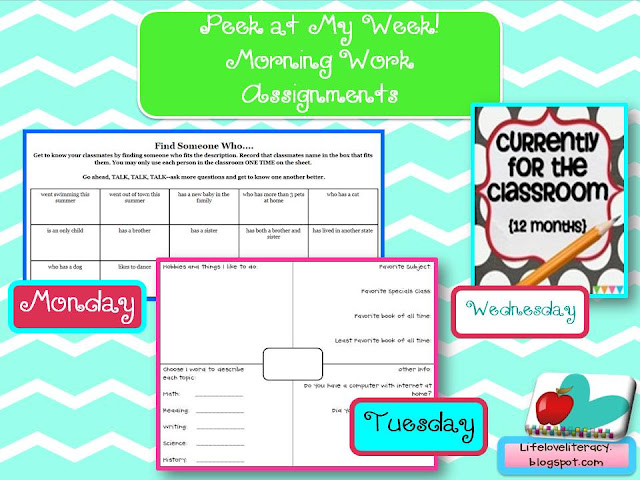 Life, Love, Literacy: Peek at My Week~Back to School Tomorrow!!