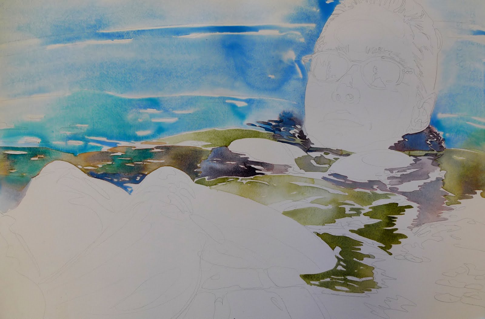 paintings: FLOAT- watercolor swimmer tutorial