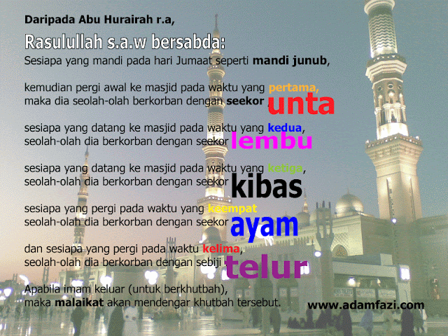 Bacaan Harian Ku: DATANG AWAL DAPAT PAHALA SEMBELIH UNTA