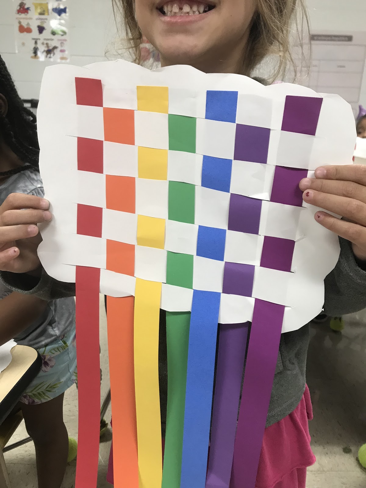 Elements of the Art Room: 1st grade Rainbow Cloud Weavings