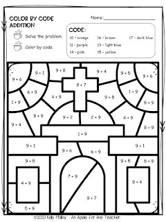 An Apple For The Teacher: Las Posadas Color By Number Math Facts ...
