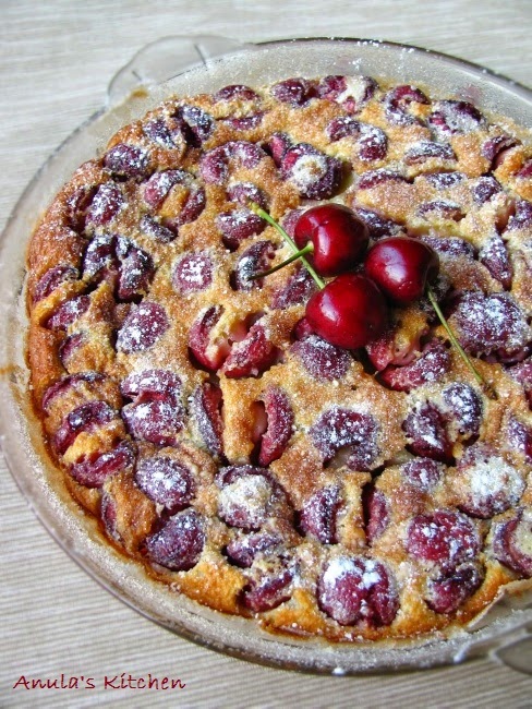 Classic French cherry clafoutis...
