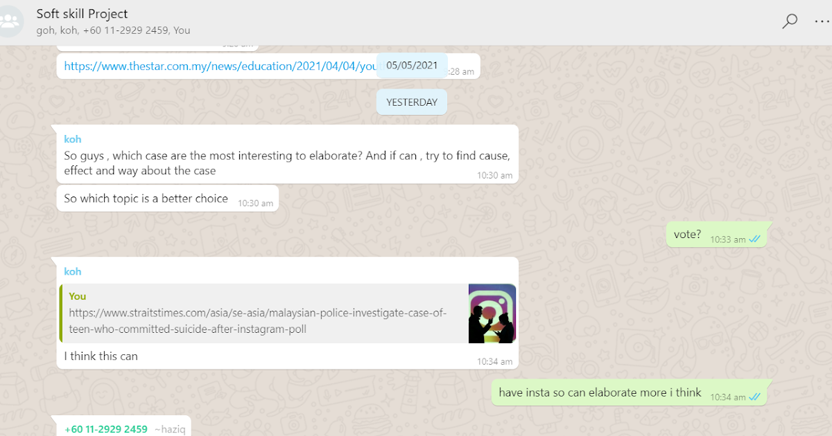 Discussion for soft skill project