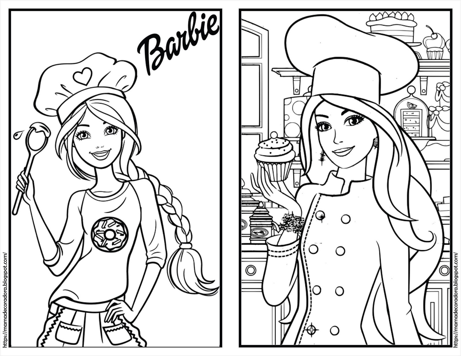 Mamá Decoradora: Librito para colorear gratis de Barbie