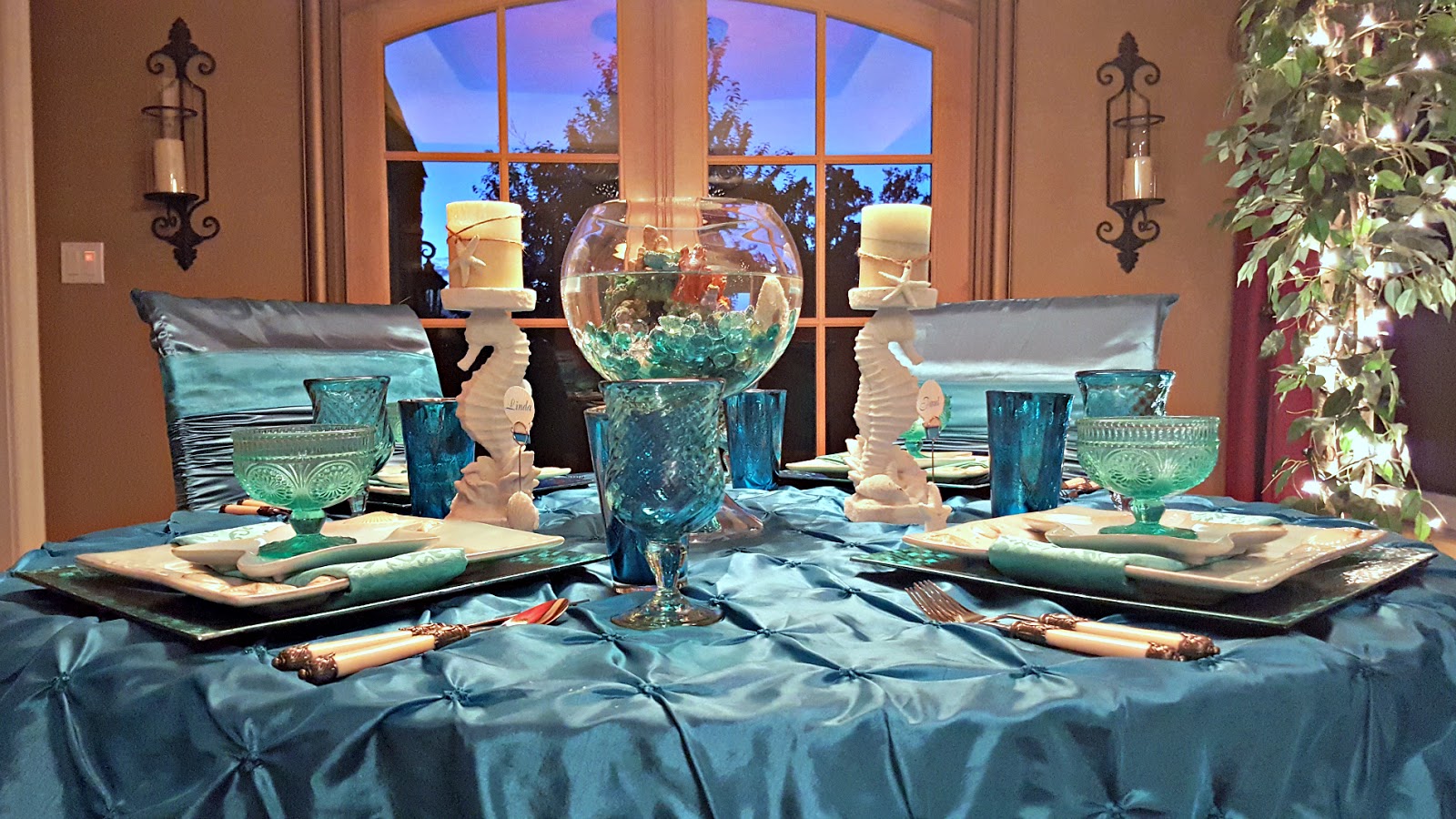 Aqua Dreams Tablescape | Life and Linda