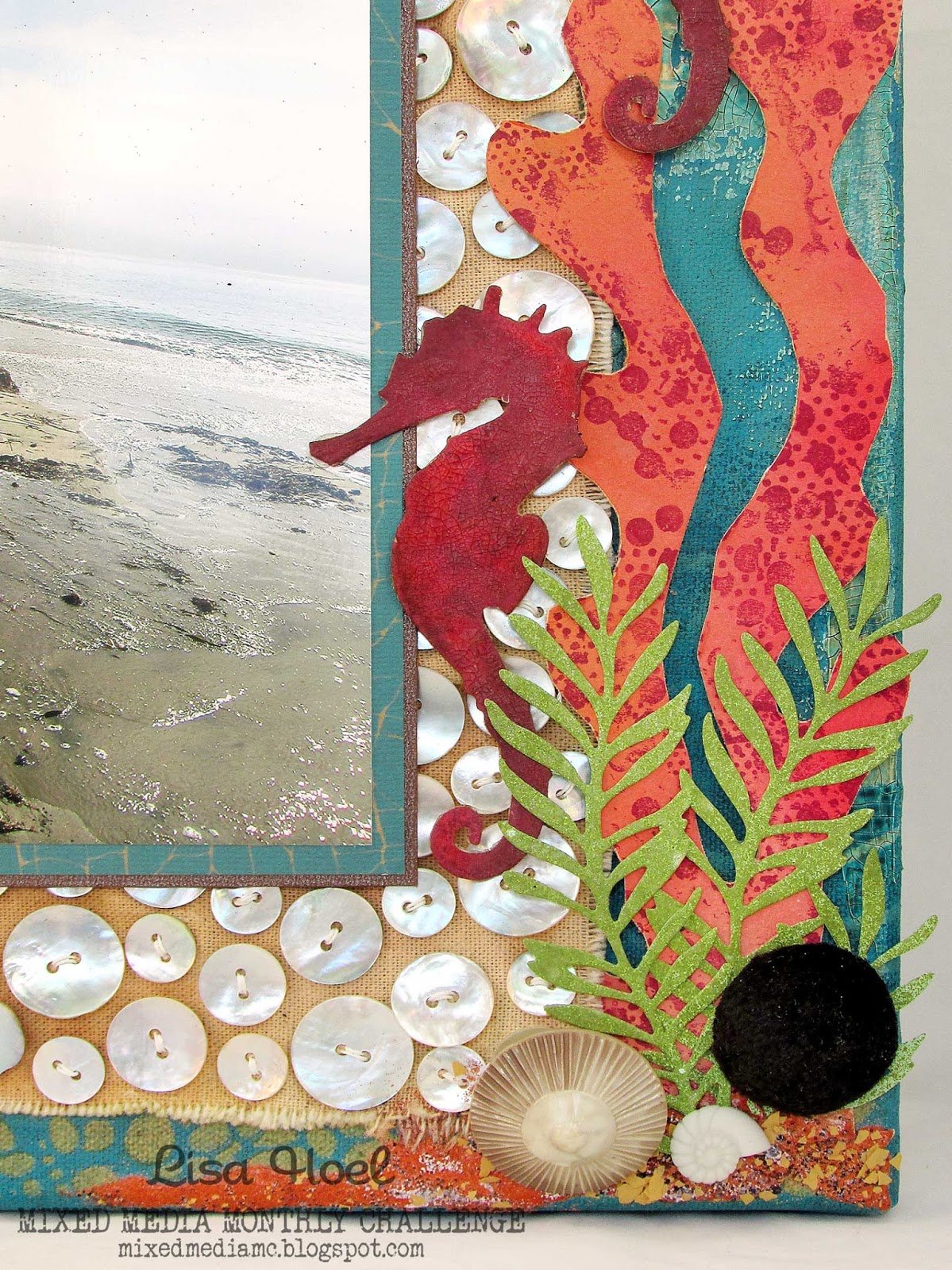 Creative Juice: Mixed Media Monthly Challenge #34 – Buttons