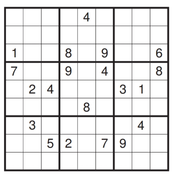 PUZZLE NO. 11 : MIRROR SUDOKU