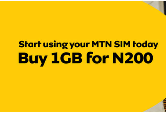 MTN Cheat to Get 1GB Data with #200 naira on MTN Line