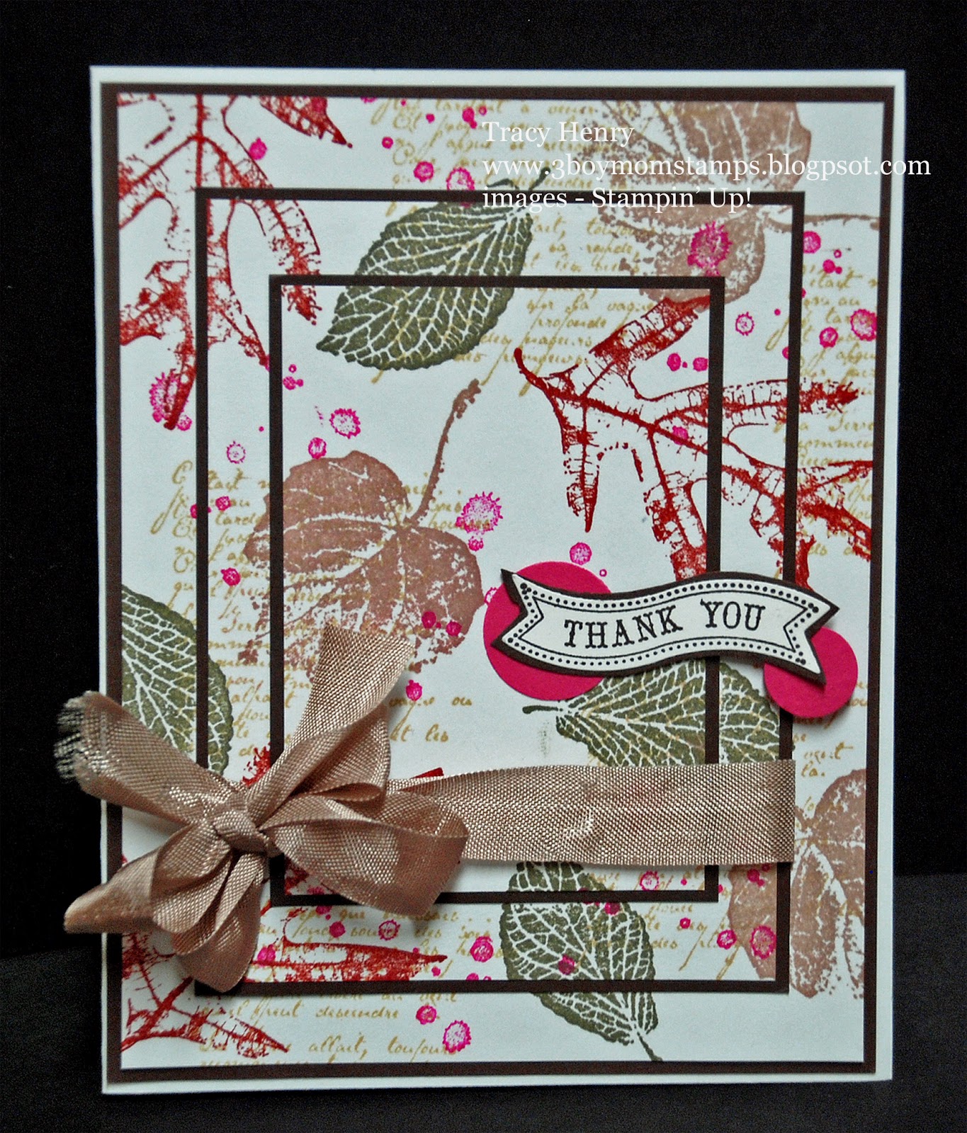 Handmade In The Mountains: French Foliage Triple Layer Card