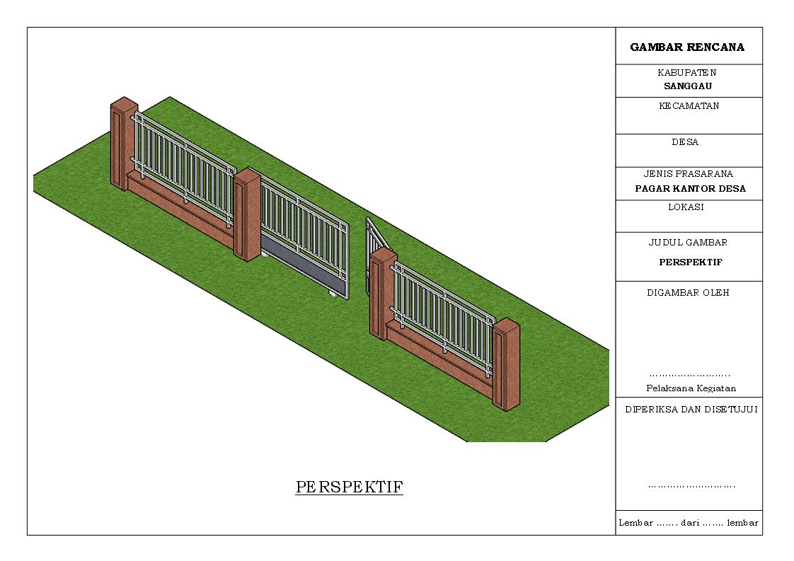 Infrastruktur Perdesaan: Desain dan RAB Pembangunan Pagar Kantor Desa
