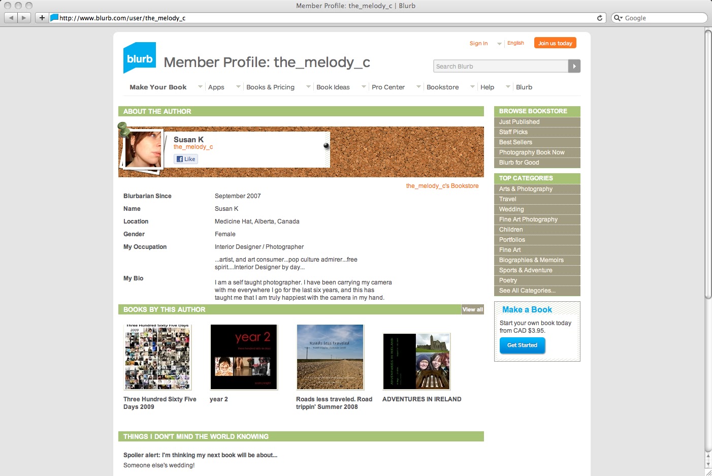 Self-Portrait Gallery: #109 Susan Knight