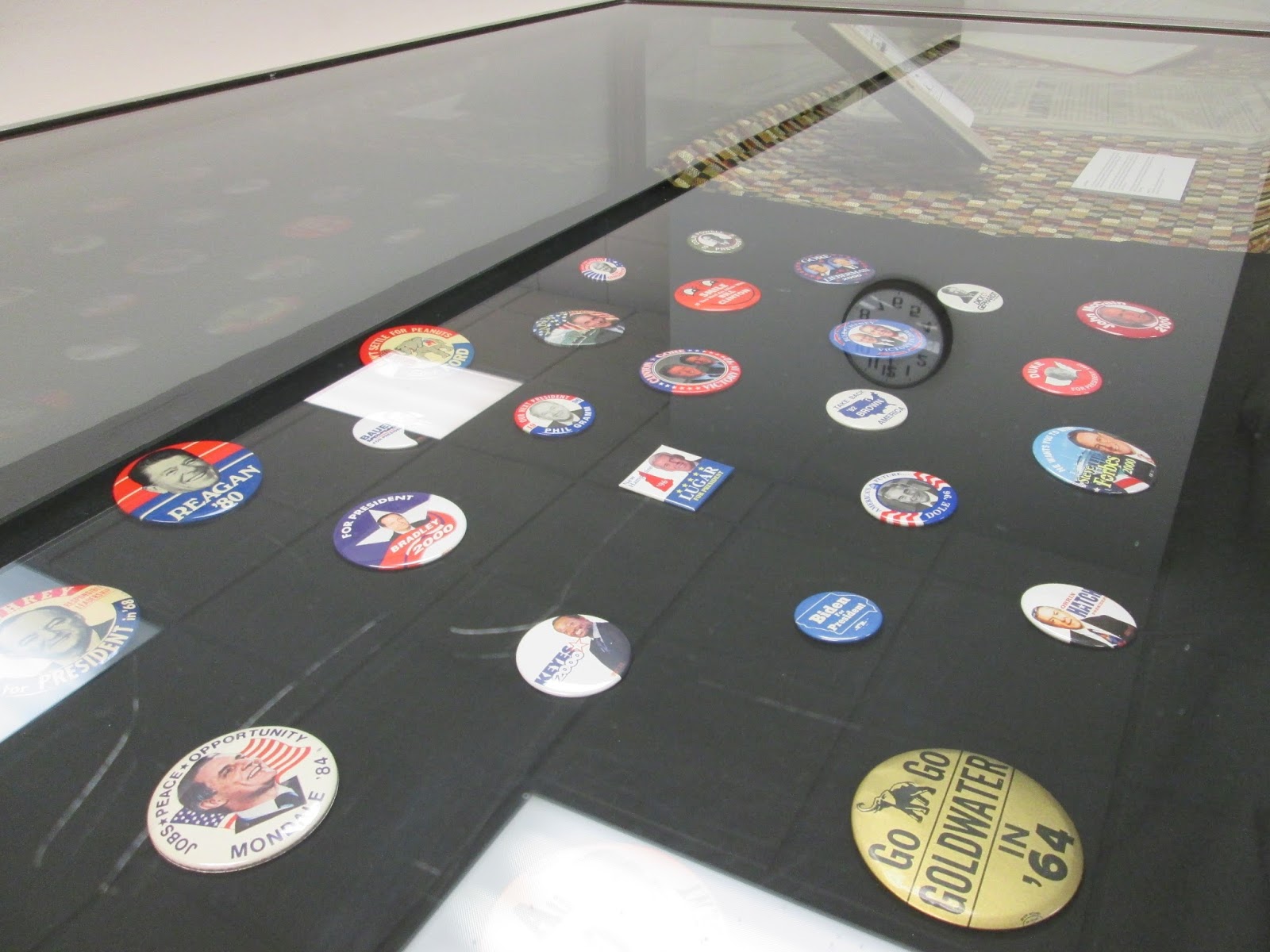 USD University Libraries : Political pins on display