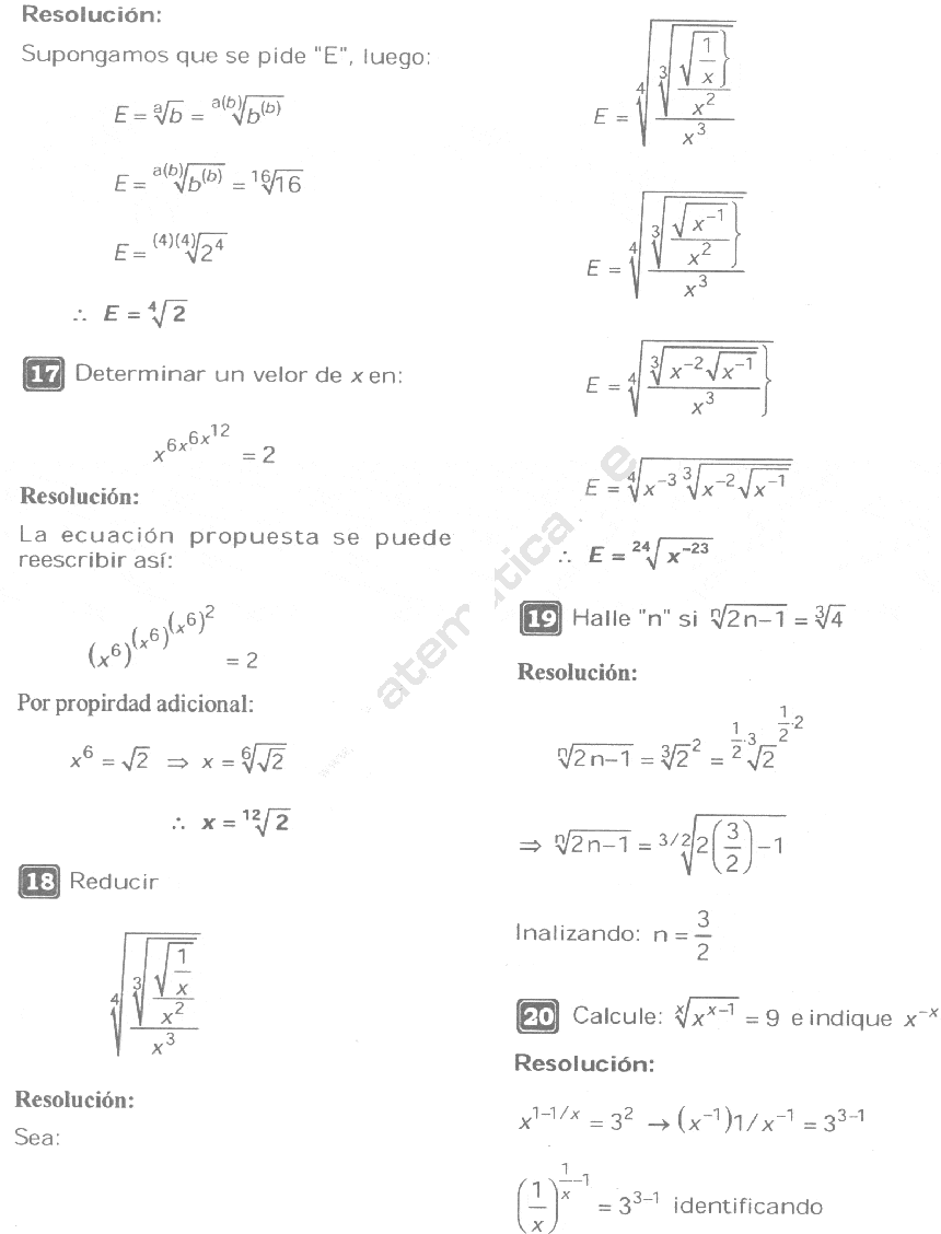 EXPONENTES DE SECUNDARIA EJERCICIOS DESARROLLADOS